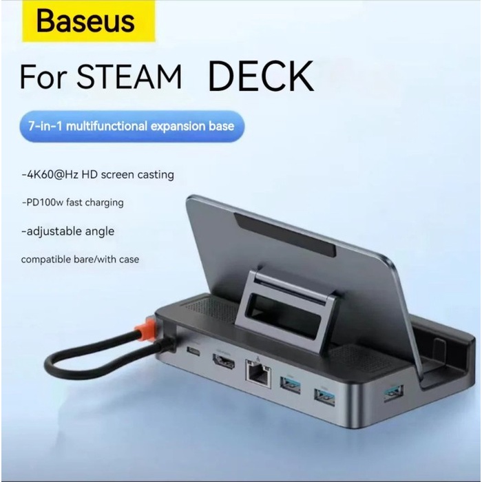 Jual Baseus Dock For Steam Deck ROG ally 4K 60hz USB3 PD 100w | Shopee ...