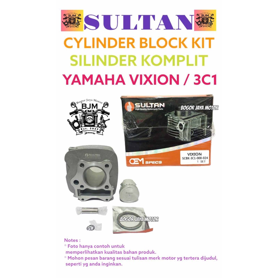 Jual 1 SET SULTAN SILINDER KOMPLIT MOTOR YAMAHA VIXION / 3C1 SLINDER ...