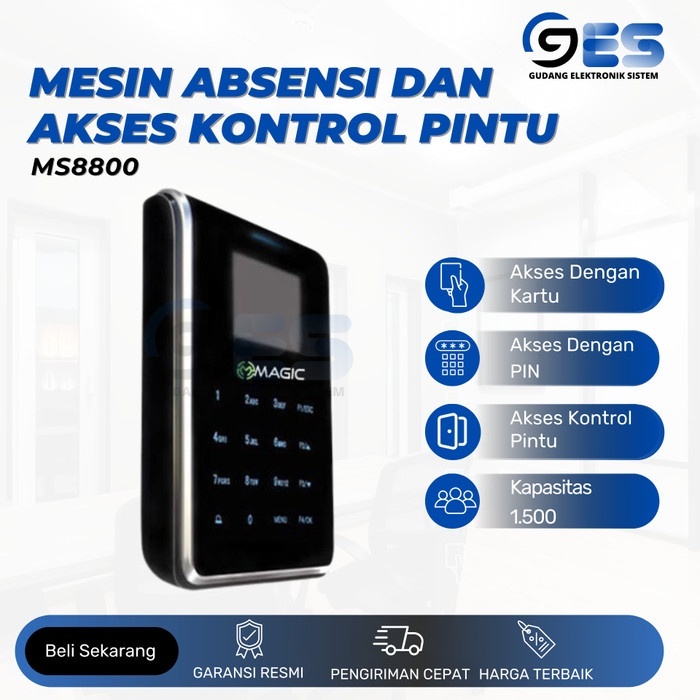 Jual Mesin Absensi Kartu Magic MS8800 Akses Kontrol Pintu Acceess ...