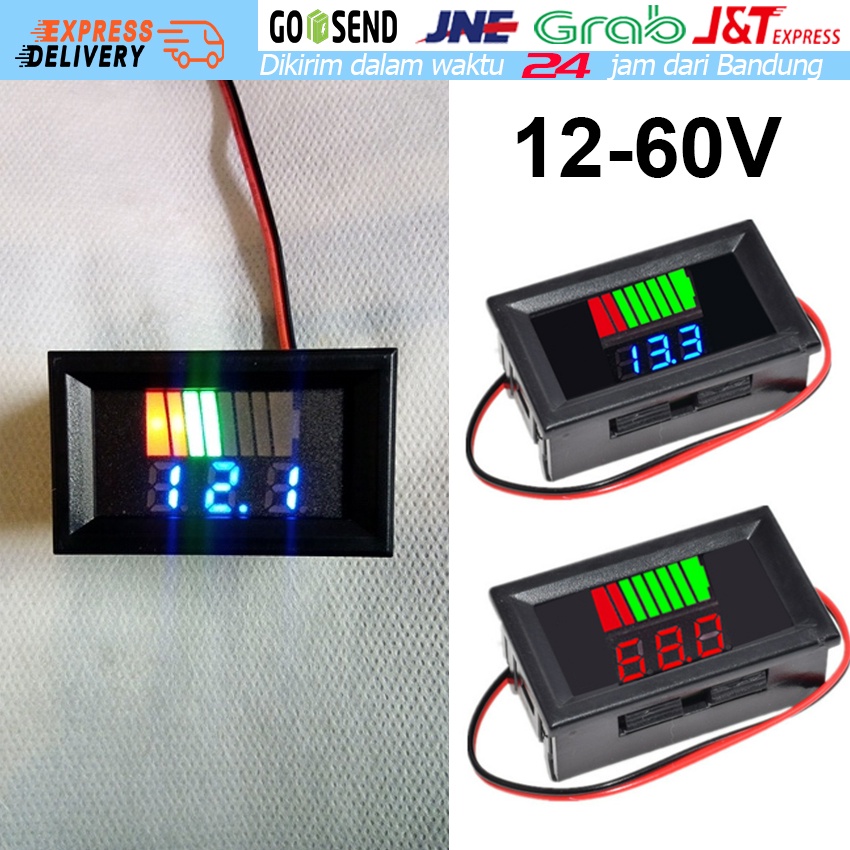 Jual Indikator Level Baterai DC 12-60V Digital Lcd Battery Voltmeter Display Battery Power ...