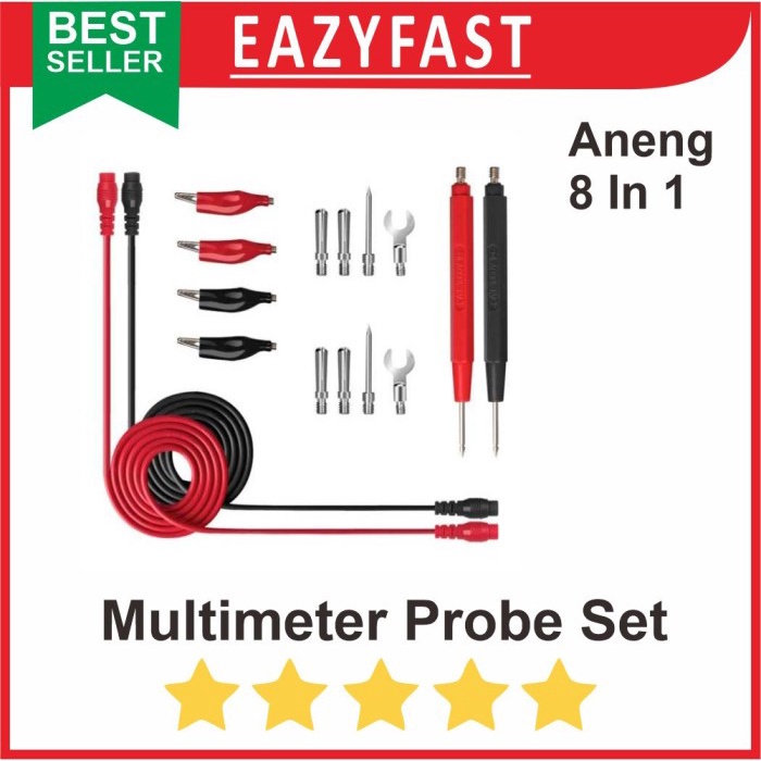 Jual Kabel Multimeter Probe Set 8 In 1 Avometer Multitester Jack Tester ...
