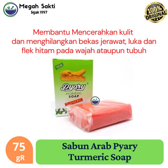Jual Megah Sakti - Sabun Arab PYARY TURMERIC 100% ORIGINAL BPOM RESMI | Shopee Indonesia