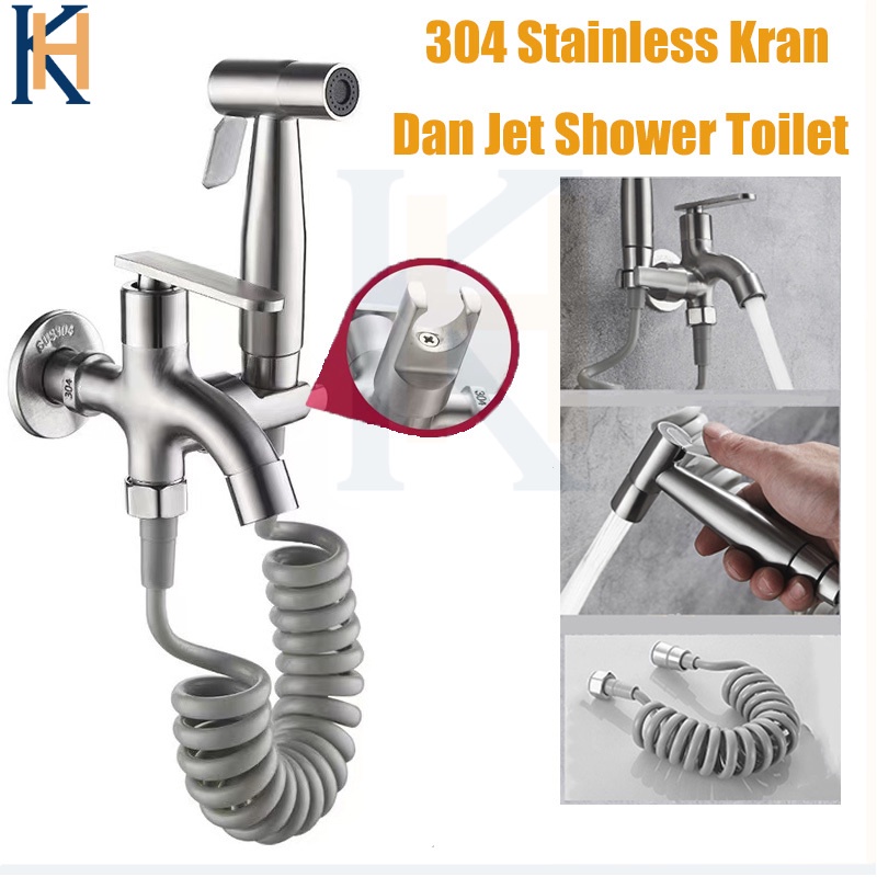 Jual SUS304 1 Set Jet Shower Kloset/Kran Cabang Shower Stainless/Jet ...