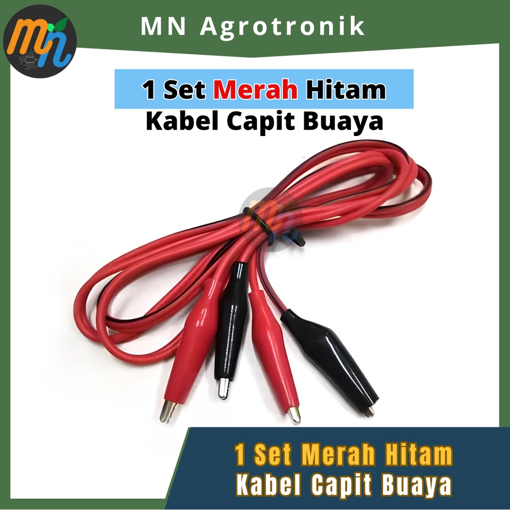 Jual KABEL CAPIT BUAYA TO CAPIT BUAYA 1 SET MERAH & HITAM 1 METER ...