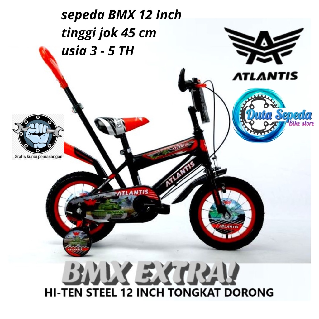 Jual sepeda anak laki ukuran 12 inch usia 2 samapi 4 tahun dorongan ...
