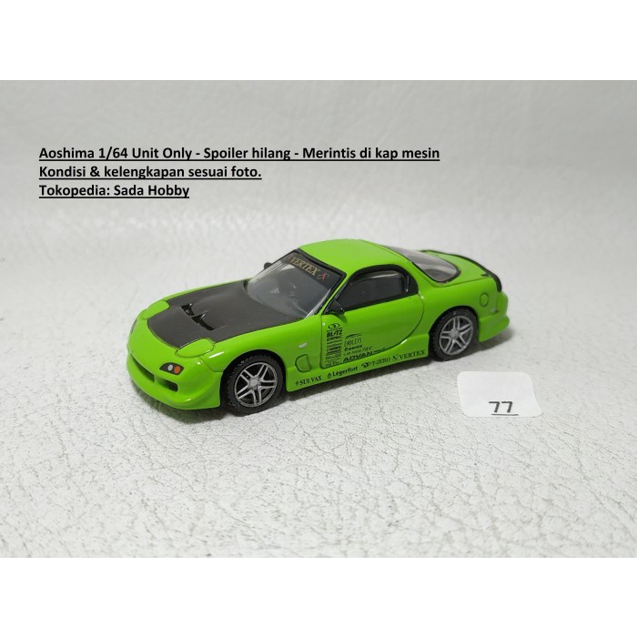 Jual Aoshima 1/64 Drift Tengoku Collection Mazda RX-7 FD3S Vertex Green JDM | Shopee Indonesia
