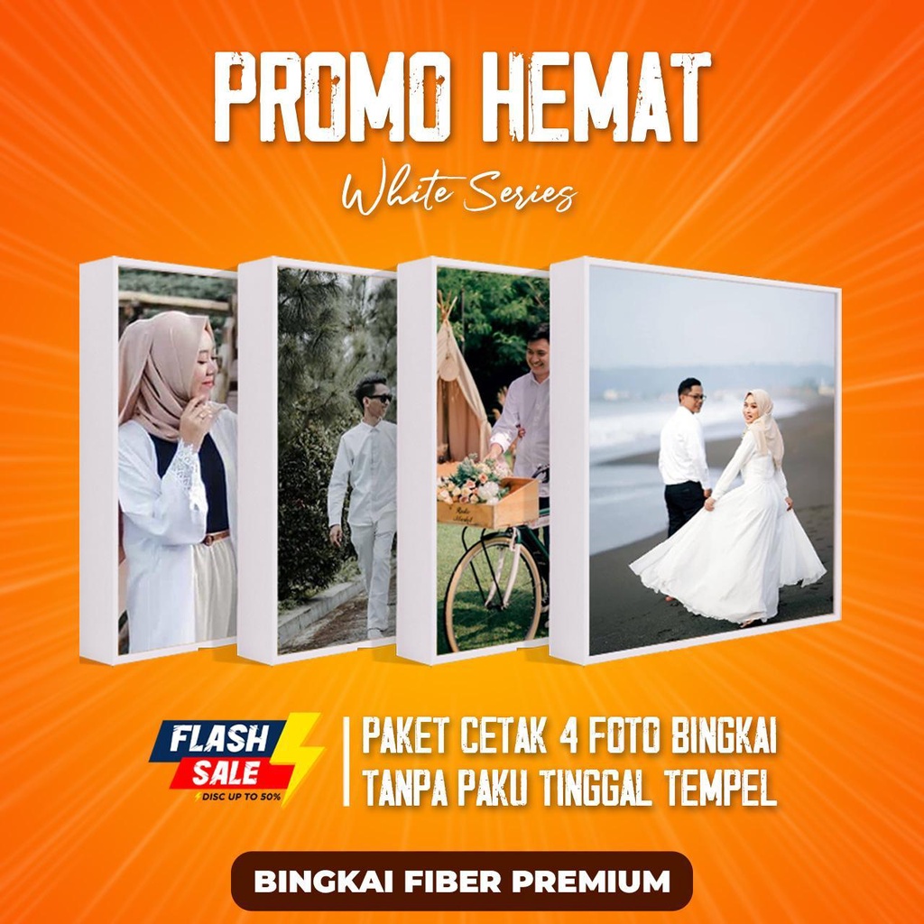 Jual PAKET 4 PCS CETAK FOTO + FRAME FIBER PREMIUM UKURAN 8R (20 x 20 CM)!!BISA DIGANTUNG ...