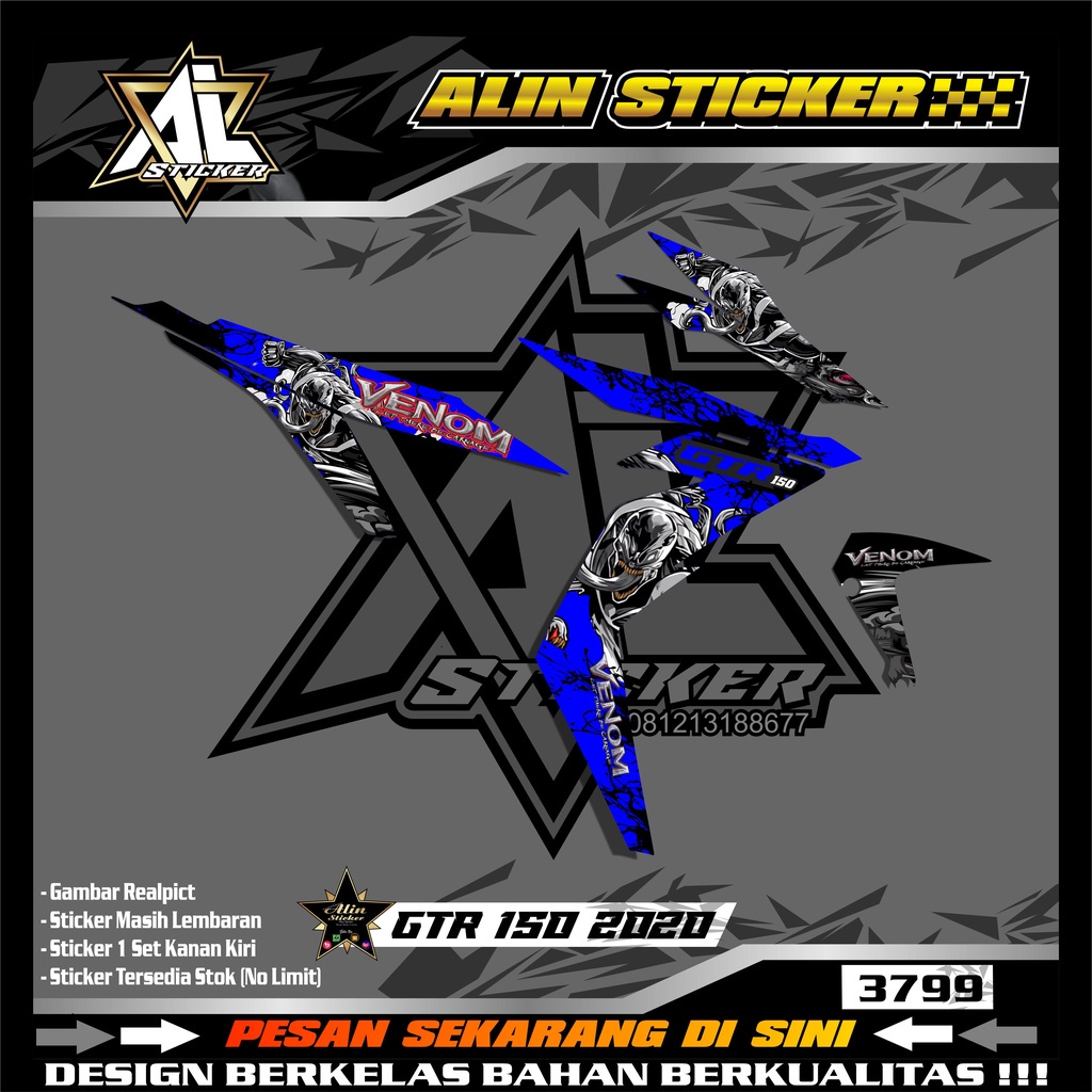 Jual 3799 STICKER VARIASI MOTOR GTR 150 2020 LIST VENOM | Shopee Indonesia