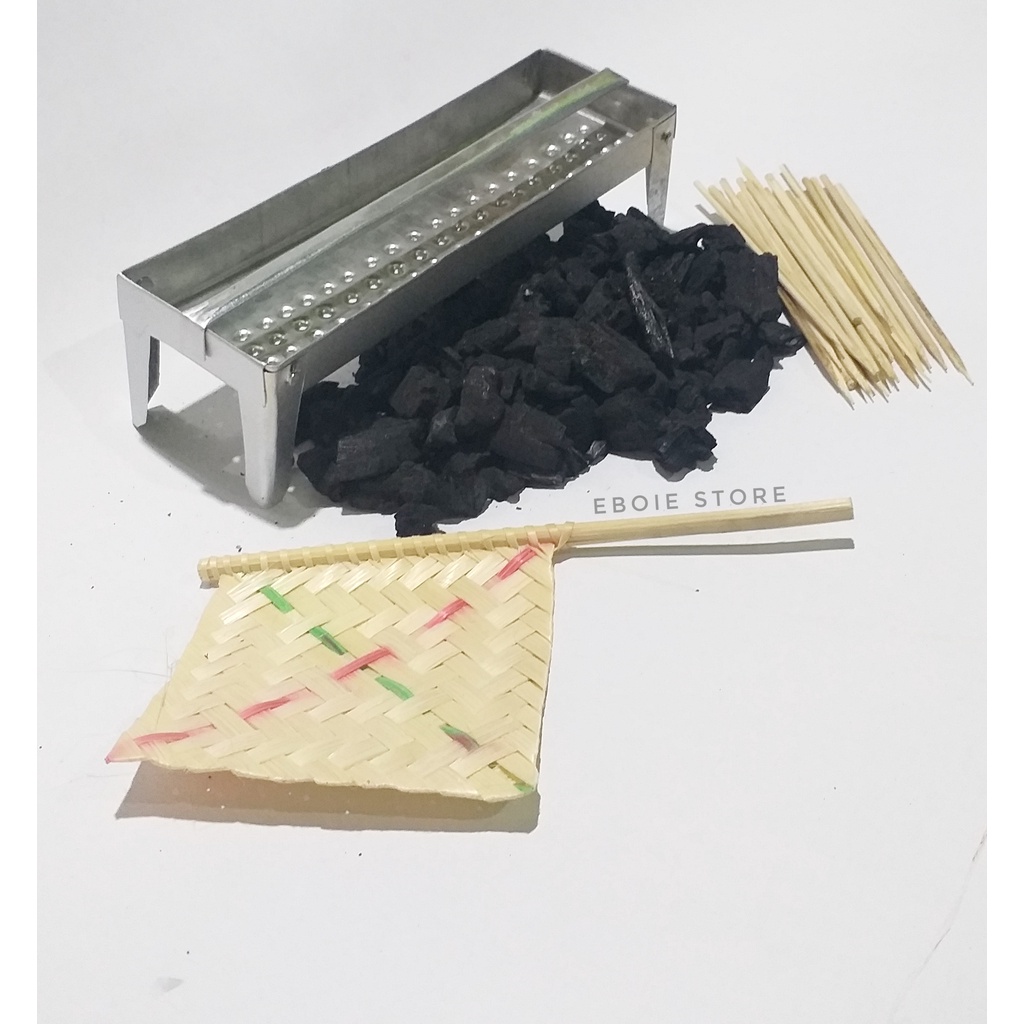 Jual mainan anak masakan mini sate/arang/tusuk sate/kipas lengkap ...