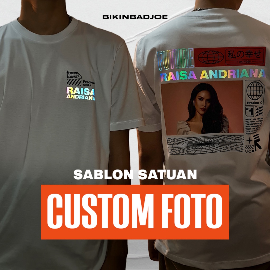 Jual KAOS SABLON SATUAN CUSTOM FOTO (NYALA REFLECTIVE RAINBOW) | Shopee ...