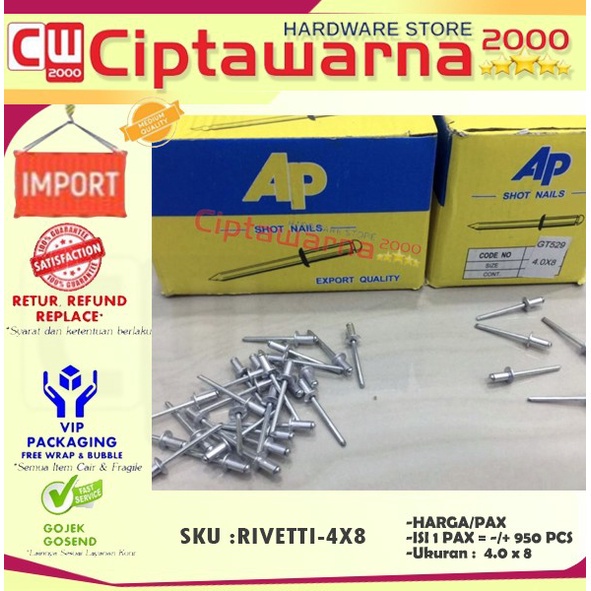 Jual Paku rivet 4 x 8 paku blind 4m paku tembak 4mm paku Kualitas ...