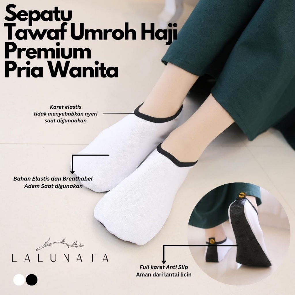 Jual LALUNATA - Sepatu tawaf Umroh Haji Premium pria wanita anti slip ...