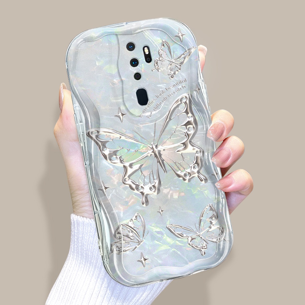 Jual Untuk OPPO A5 A9 2020 Casing Hp Phone Case Softcase Soft Cartoon Case Star Silver Butterfly ...