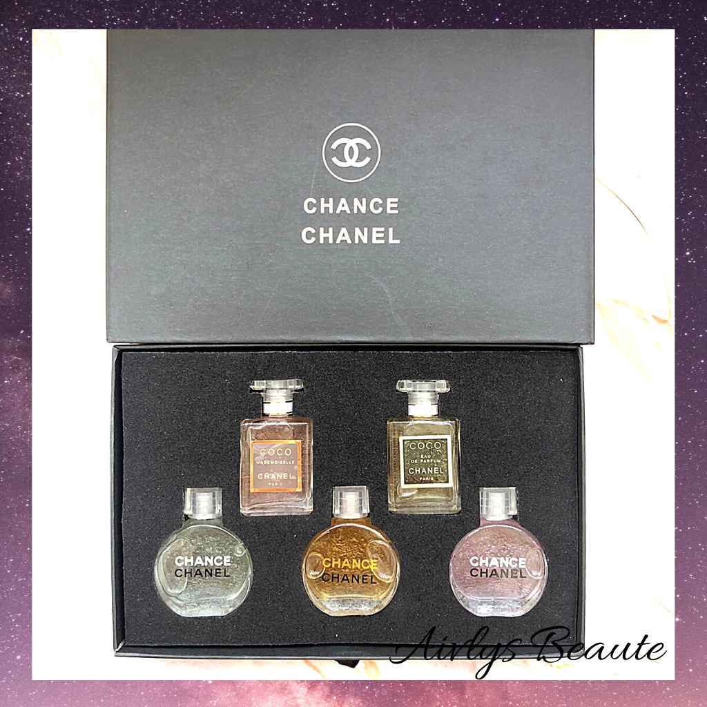 Jual Chan*l Perfume Mini Set | Black Box (5 x 7.5mL) | Shopee Indonesia