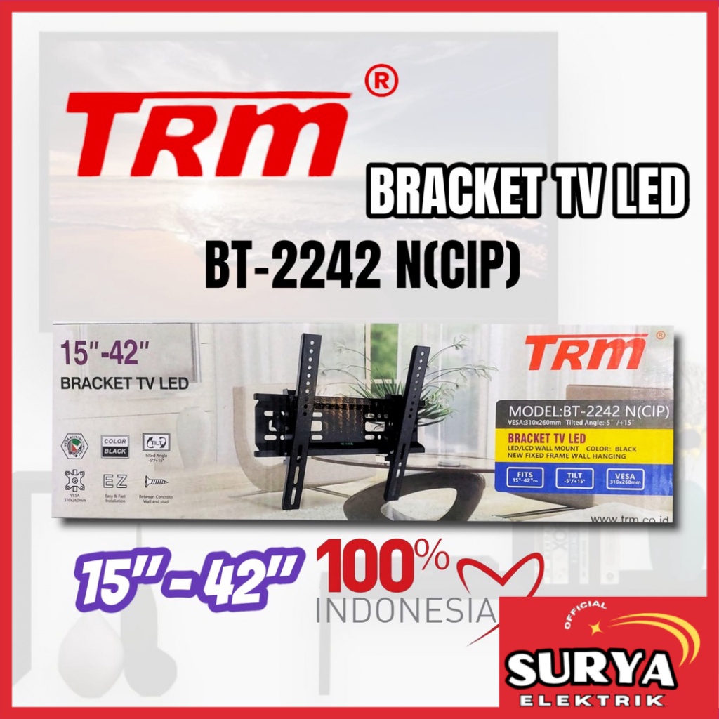 Jual Bracket / Braket TV LED TRM BT-2242 N (CIP) 15" - 42" Dilengkapi ...