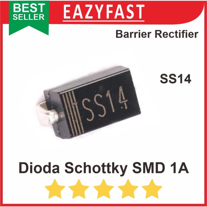 Jual Dioda Schottky SMD 1A SS14 1N5819 SS 14 1 A Barrier Rectifier ...