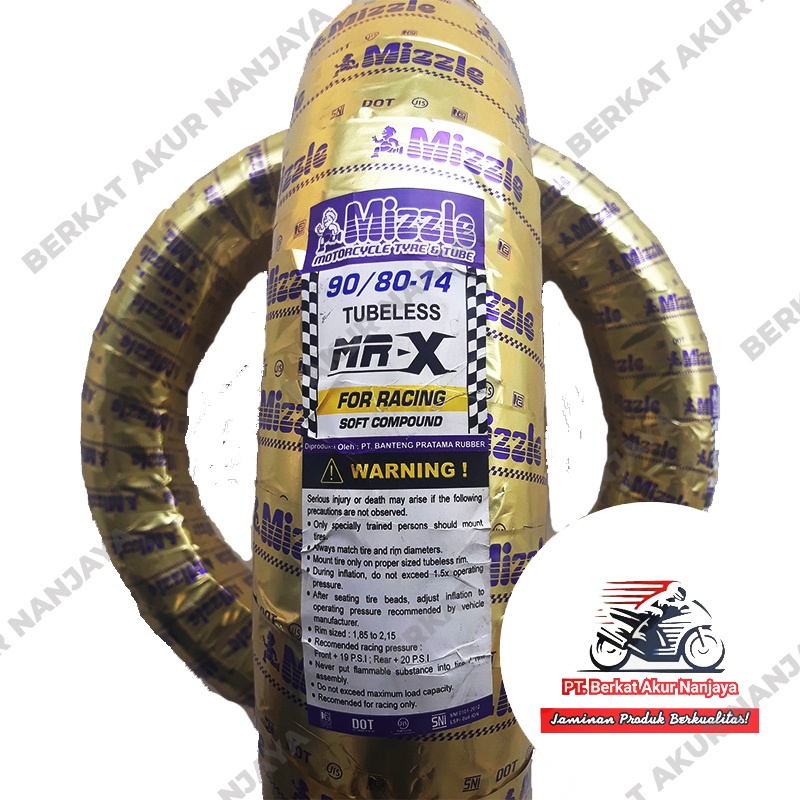 Jual Mizzle MR-X 90/80-14 Ban MR X Soft Compound Tubeless BONUS Pentil ...