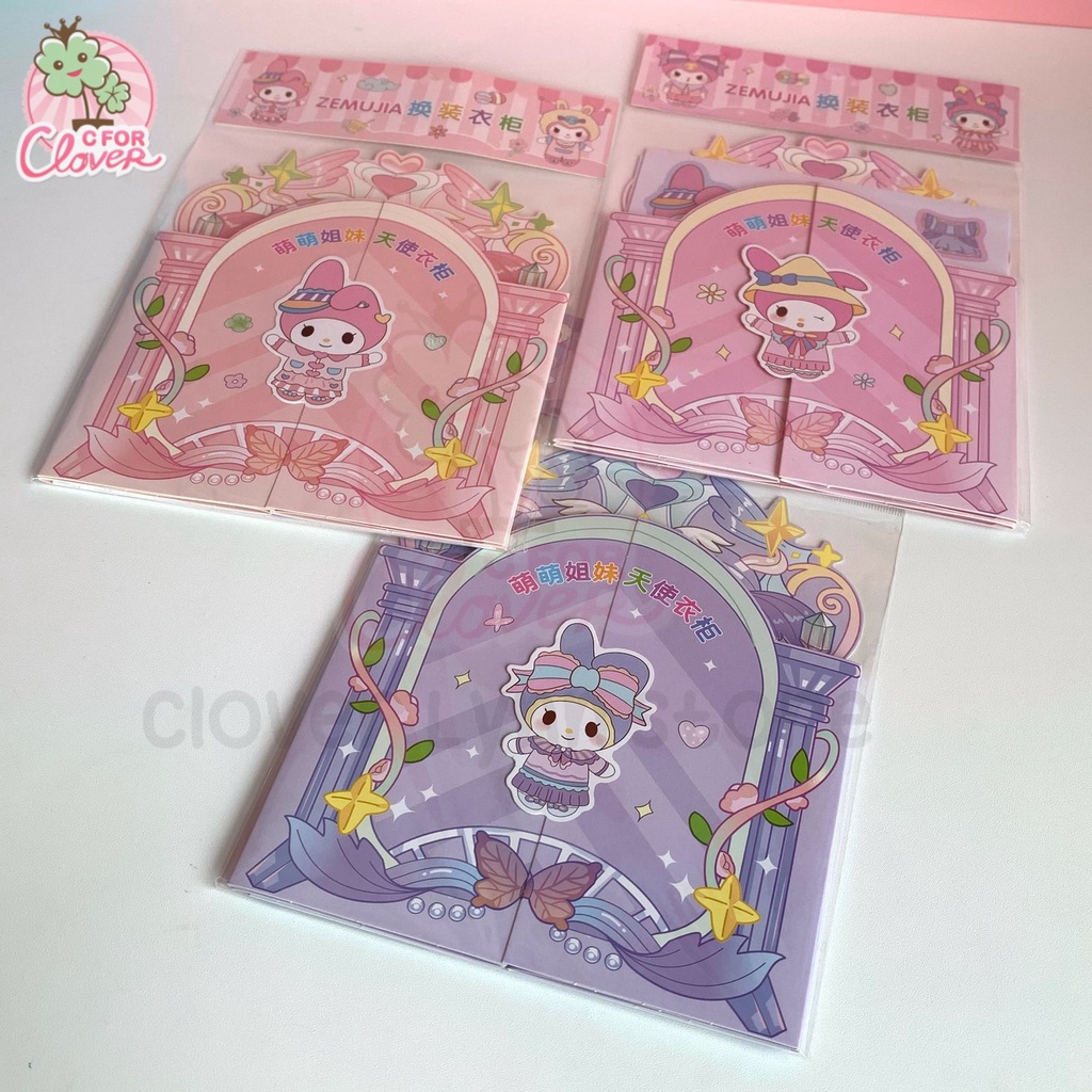 Jual DIY STICKER CLOSET CUTE CHARACTER stiker lemari dress up ganti ...