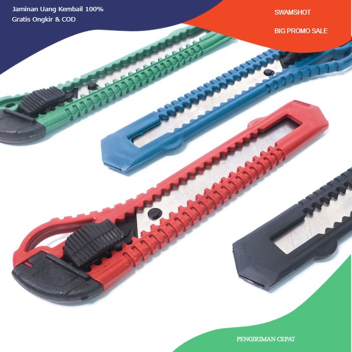 Jual Pisau Cutter Piso Cutter cuter kater Besar Pemotong Dus ATK Yamata ...