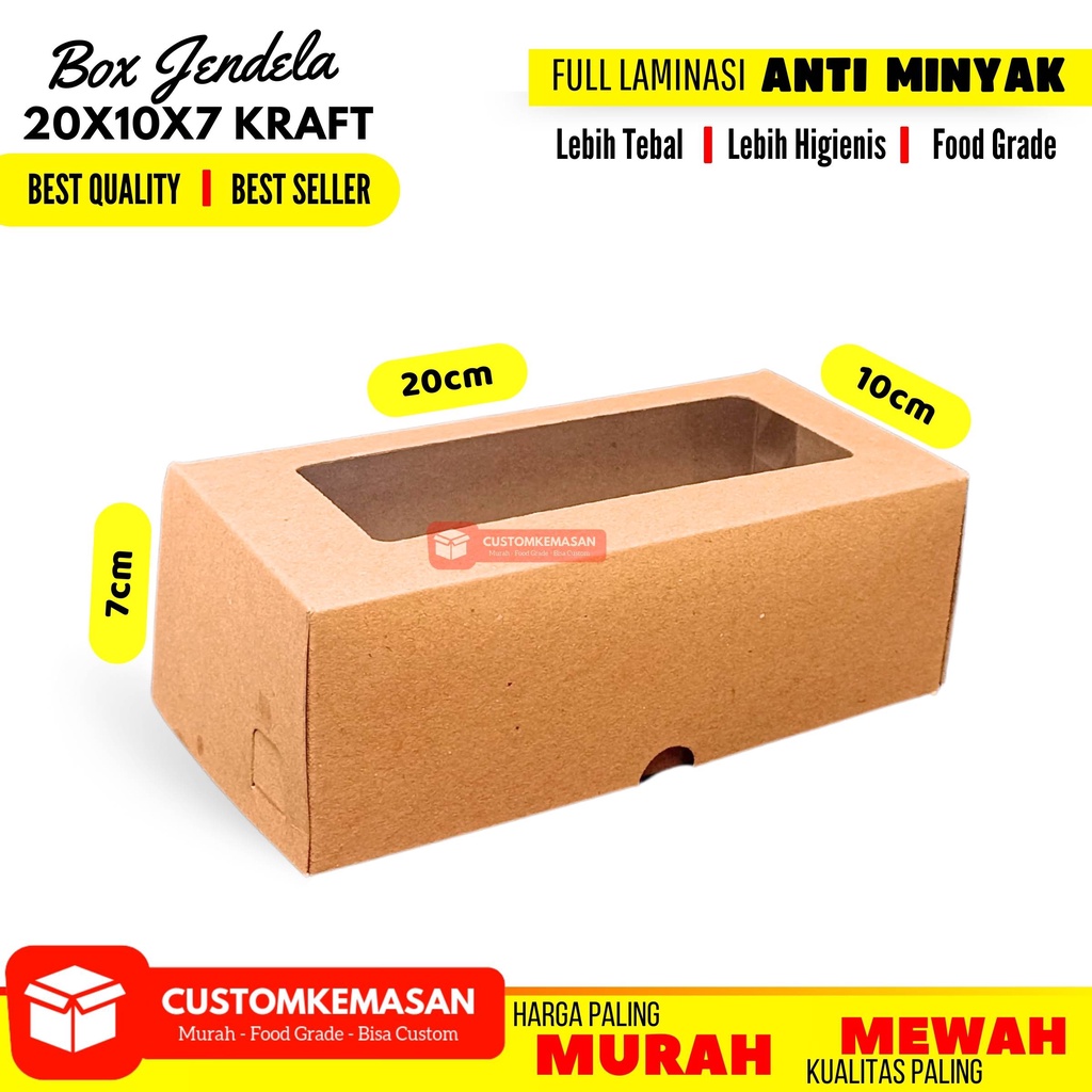 Jual Box 20x10x7 Laminasi Jendela / Box Bolu Gulung / Box Bomboloni ...