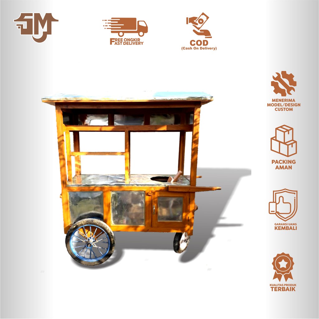 Jual Gerobak Gorengan,bakso,soto/Grobak Gorengan Roda/Gerobak Makanan ...