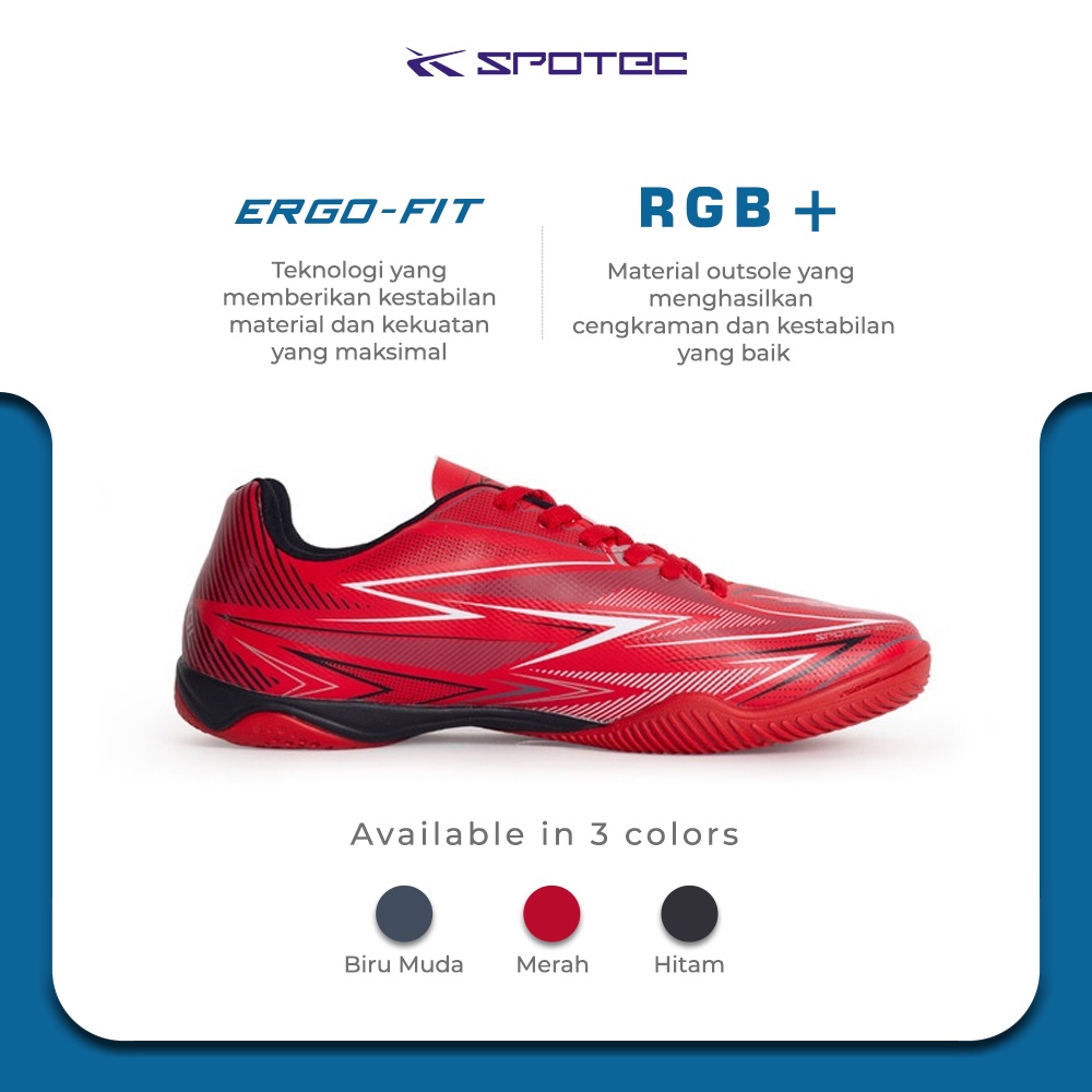 Jual Spotec Sepatu Indoor Velocity Indoor Merah - Hitam | Shopee Indonesia
