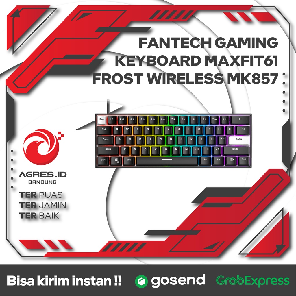 Jual FANTECH GAMING KEYBOARD MAXFIT 61 FROST WIRELESS MK857 BLUE SWITCH ...