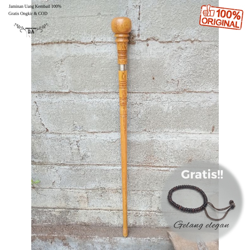 Jual Tongkat jalan kayu kelor emas model elegant dan warna natural ...