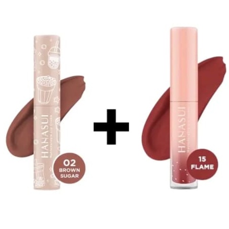 Jual Paket Ombre Lipcream Hanasui Brown Sugar Flame dan Brown Sugar ...