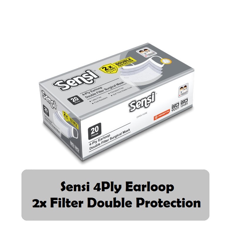 Jual SENSI Masker 4-Ply Earloop Double Protection Face Mask ORIGINAL ...