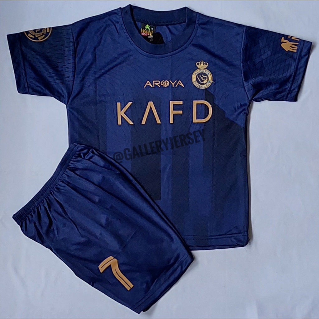 Jual SETELAN JERSEY ANAK AL NASSR RONALDO NAVY/SETELAN BAJU BOLA ...