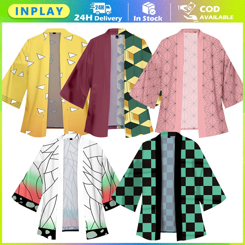 Jual Demon Slayer Anime Cartoon Fashion Men Women Loose Tsuyuri Kanao ...