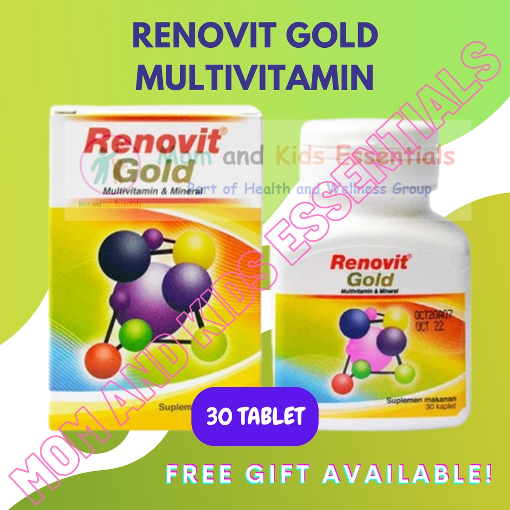 Jual RENOVIT GOLD MULTIVITAMIN BOTOL 30 TABLET KAPLET UNTUK LANJUT USIA ...