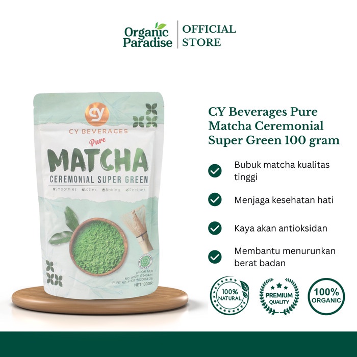 Jual CY Beverages Bubuk Matcha Alami/Pure Matcha Ceremonial Super Green ...