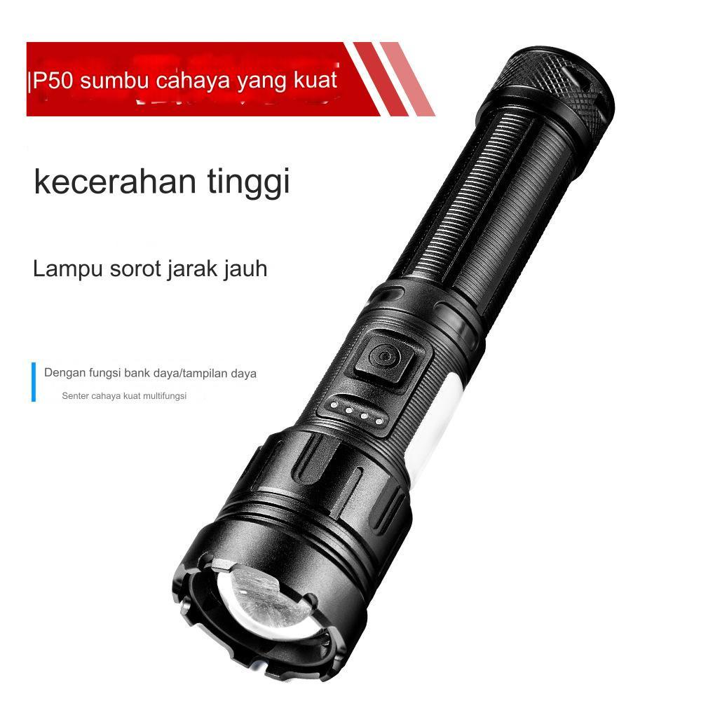 Jual Senter Led Super Terang P50 LED Multifungsi Zoom Jarak Jauh Outdoor Tahan Air Bisa Isi ...