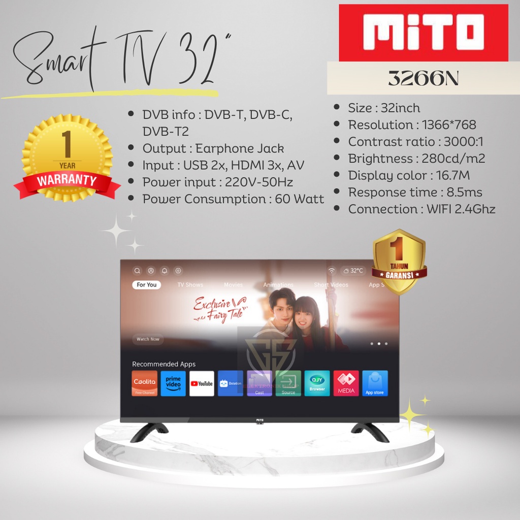 Jual SMART TV MITO 32 INCH LED COOLITA 3266N | Shopee Indonesia
