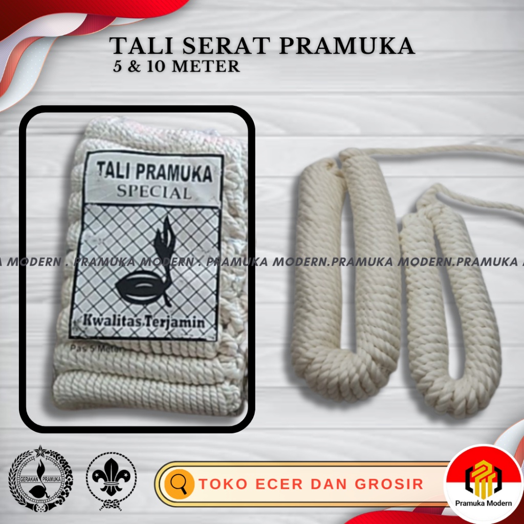 Jual Tali pramuka serat 5 meter & 10 meter bagus murah (bijian ...