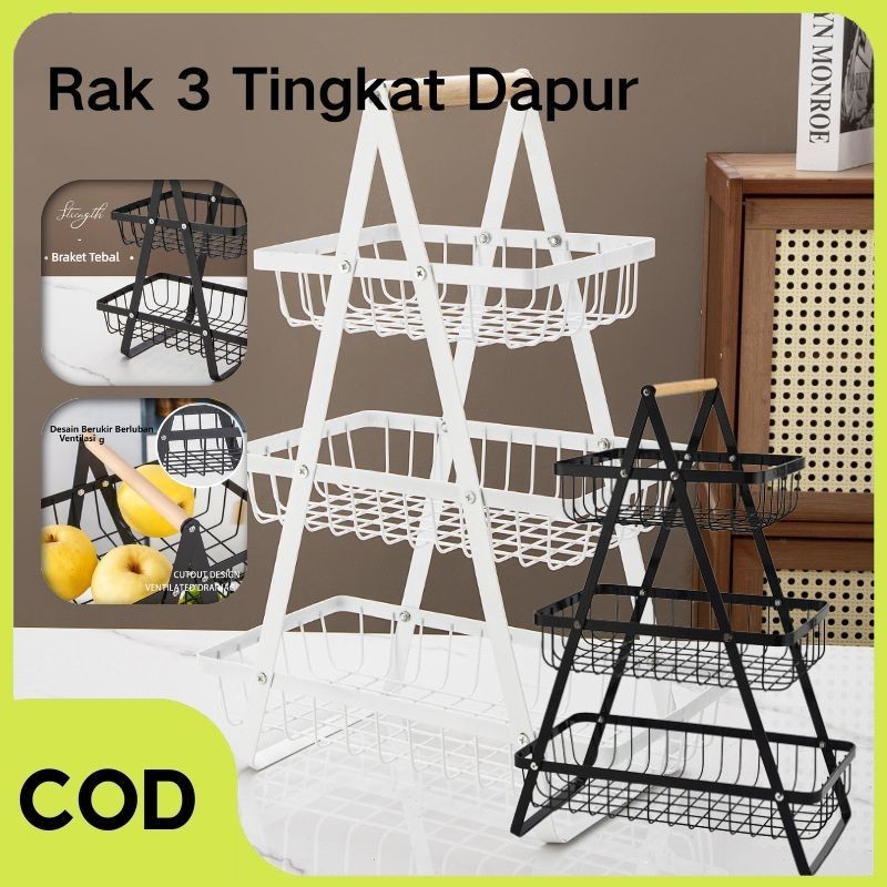 Jual 【COD】Rak 3 Tingkat Dapur/Tingkat Buah Stainless Steel/Tray Buah ...