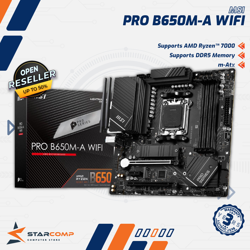 Jual MSI PRO B650M-A WIFI Motherboard AMD B650 AM5 DDR5 mATX | Shopee ...