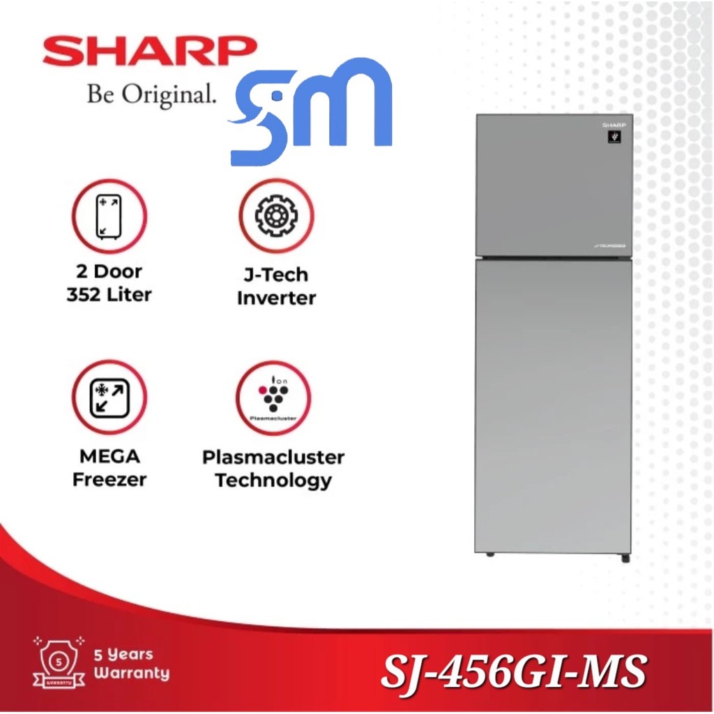 Jual Kulkas Sharp 2 pintu SJ-456GI-MS SJ 456GI MS 329 L Big Kirei Inverter | Shopee Indonesia