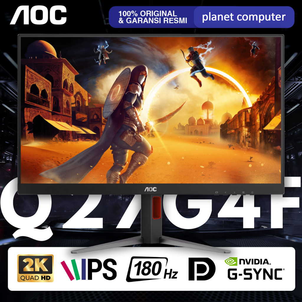 Jual Monitor LED AOC Q27G4F 27" IPS QHD 1440p 180Hz 0.5ms DP Ergonomic ...