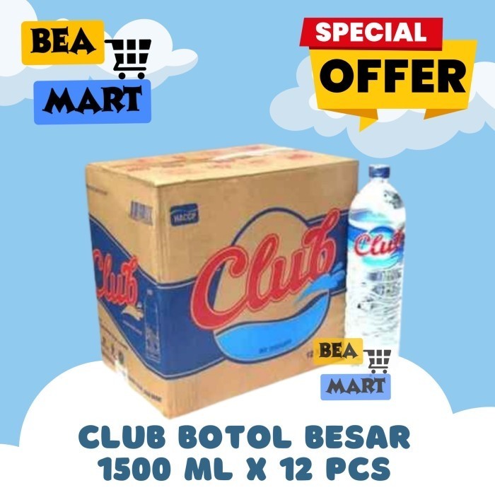 Jual Club 1500 ml 1 Dus isi 12 Botol | Air Mineral Besar Gede 1500m ...