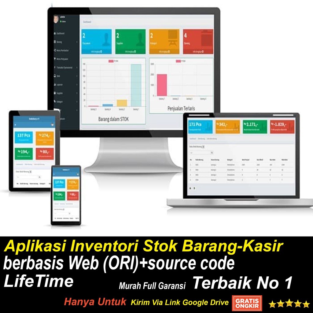 Jual Aplikasi Inventori Stok Barang-Kasir berbasis Web (ORI)+source code | Shopee Indonesia