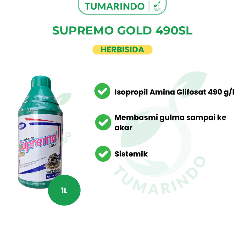 Jual Supremo Gold 490sl 1 Liter Herbisida Sistemik Mengendalikan Gulma ...