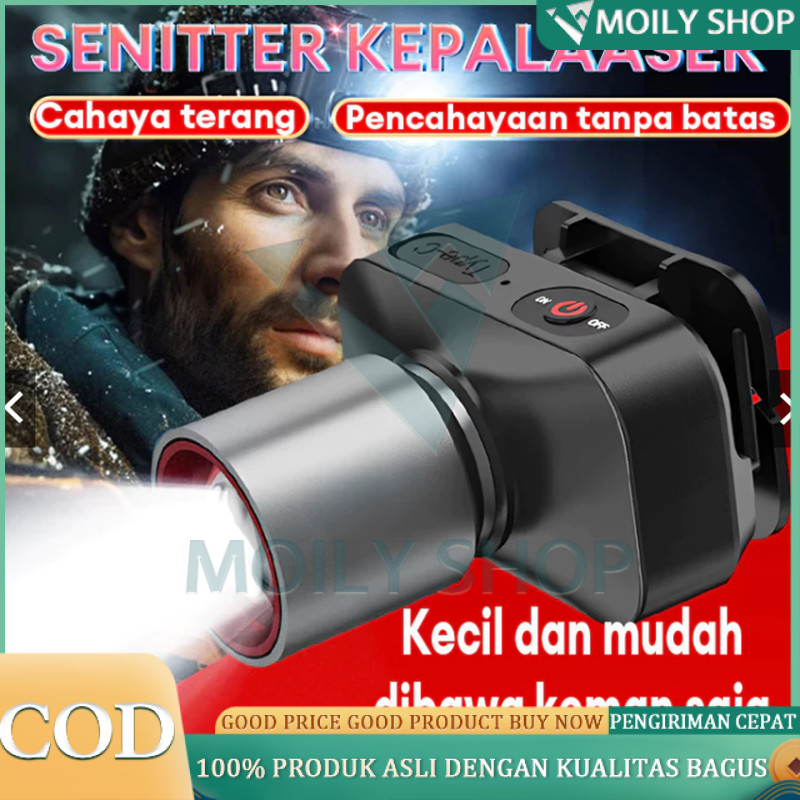 Jual Senter Kepala Led P50 Senter Kepala Super Terang 5000 Lumens Dengan Sensor Cahaya Headlamp ...