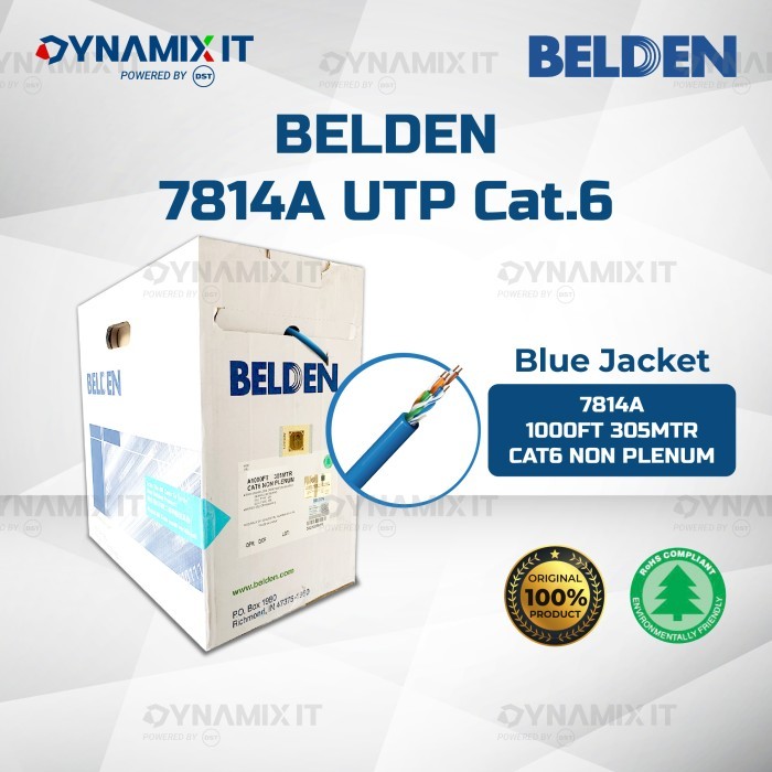 Jual Kabel Belden Blue Jacket 7814A UTP Cat.6 305m ORIGINAL | jaket ...