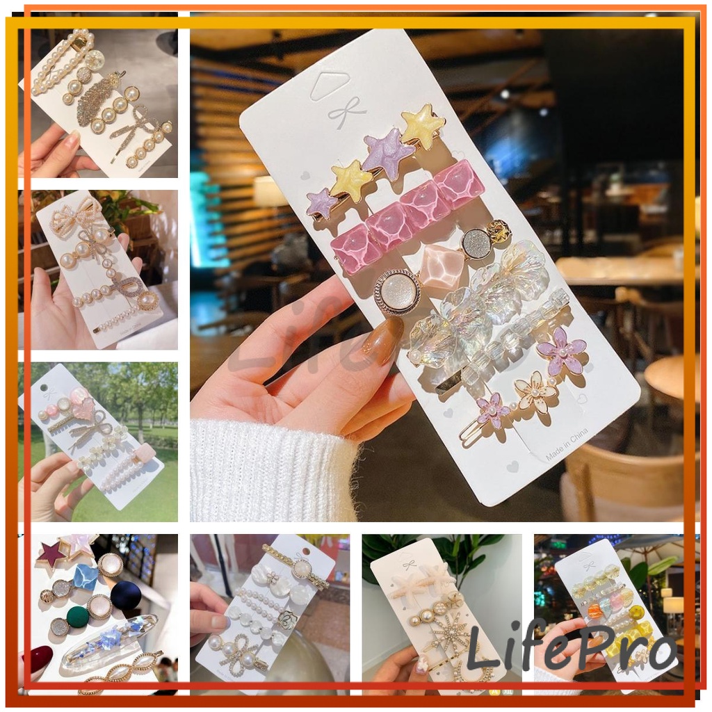 Jual Lifepro Jepit Rambut Mutiara 5/6pcs Jepitan Rambut Fashion Wanita ...