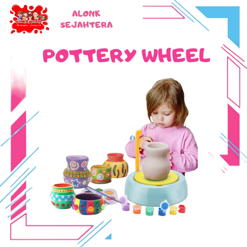 Jual [Alonk.S] Pottery wheel - diy toys - activity games - tanah liat ...