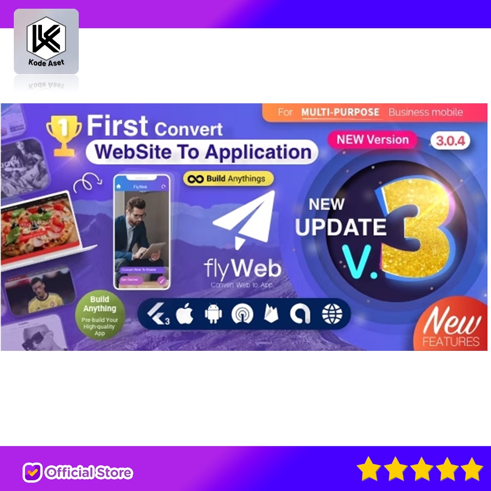 Jual SOURCE CODE APLIKASI FLYWEB FOR WEB TO APP CONVERTOR FLUTTER ...