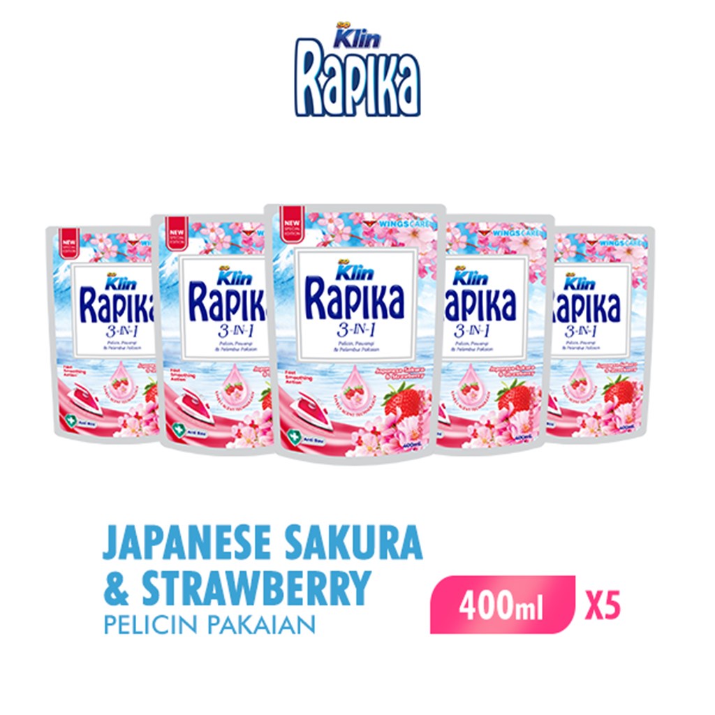 Jual RAPIKA Pewangi Pakaian Sakura 400ML x5 | Shopee Indonesia